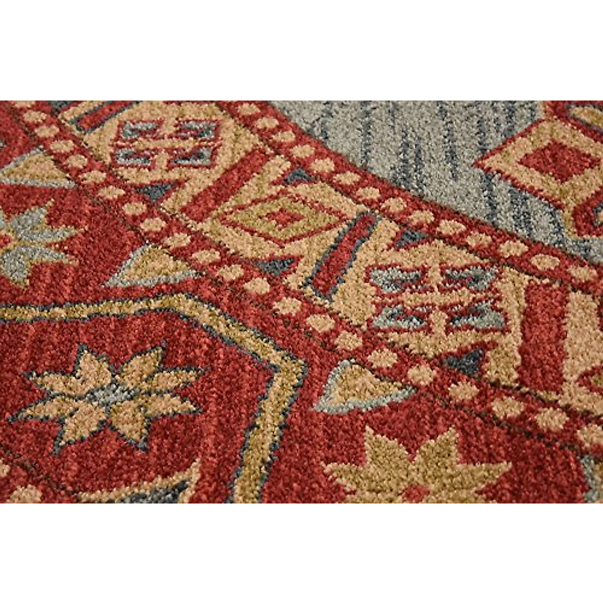 Unique Loom Sahand Collection Area Rug - Shapur (8' Round, Light Blue/ Light Brown)