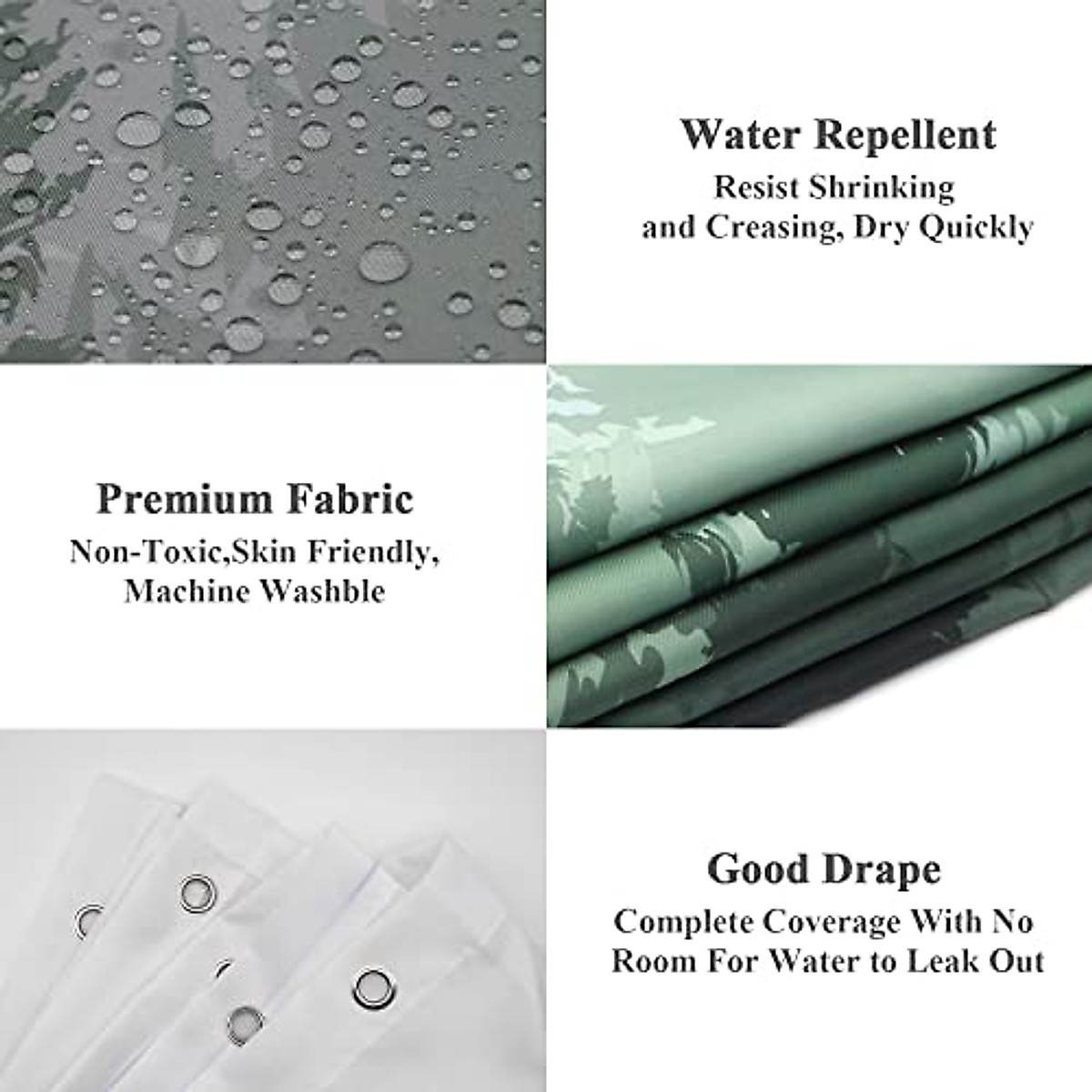 ZYLLGLOW Forest Shower Curtain Set Boho Shower Curtain Set with Rugs, Abstract Mountain Bathroom Decor Accessories Bathroom Set with Shower Curtain and Rugs Leaves Curtain Set