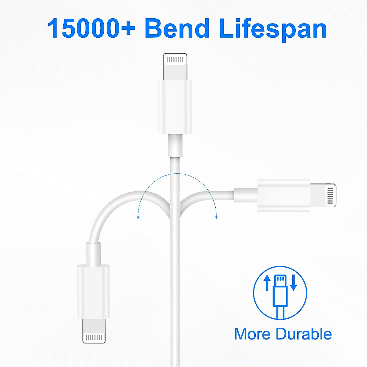 5pack 10 ft iPhone Charger Long Cord [Apple MFi Certified] 10ft Lightning to USB Charging Cable Fast High Speed Charger Cords for Apple iPhone 14/13/12/11 Pro Max/XS MAX/XR/XS/X 10 Foot White