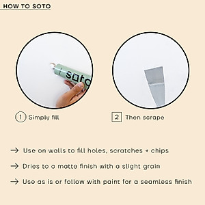 soto Small Hole Repair, Beige, 7-Piece Kit (No. 09 Rough Sketch) - High Strength Small Hole Repair Kit for use on: Walls, Drywall, Ceiling, Furniture, Cabinets