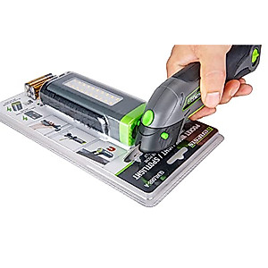 Genesis Cordless Electric Scissors, 8V Lithium-Ion Battery, Charger, and 2 Year Warranty for Cutting Cardboard, Carpet, Fabric, and Plastic (GLSS08B)