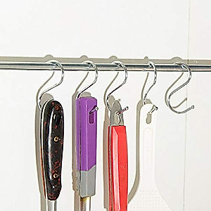 WHYHKJ 12pcs 4.7 Inches Extra Large S Shape Hooks Heavy-Duty Stainless Steel Hanging Hooks Pot Pan Hanger Clothes Storage Rack Tool Kitchen Tools