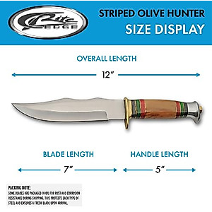 SZCO Supplies 12" Wood Handled Heavy Duty Stainless Steel Outdoor Hunting Knife With Sheath