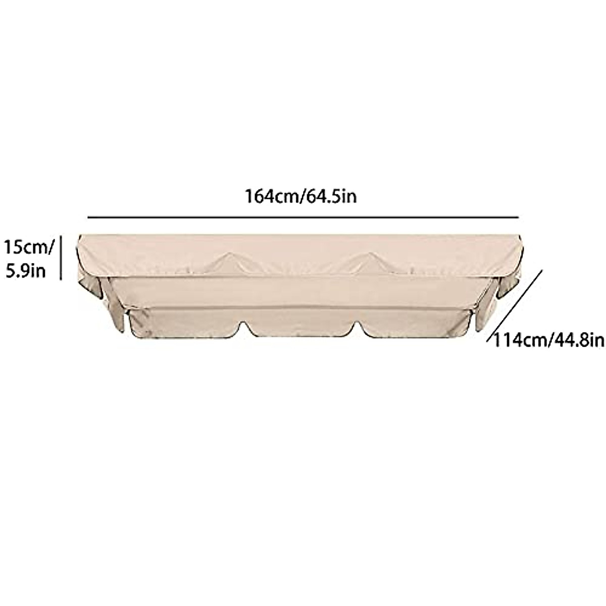 Patio Swing Canopy Fabric Waterproof Top Cover Cloth, 420D Oxford Cloth Replacement Canopy Cover for 2/3-Seater-Swing Chair,Outdoor Sunproof Chair Patio/Lawn/Garden All Weather Protection Porch Swings