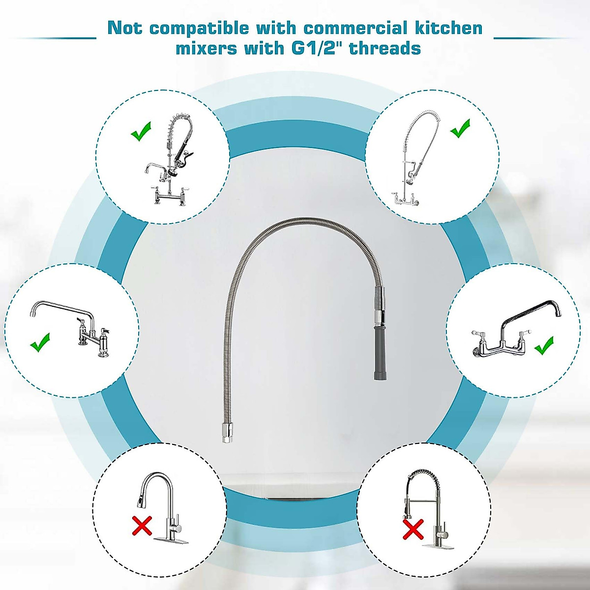 44 Inch Pre-Rinse Hose,B-0044-H Pre-Rinse Hose,commercial sink sprayer hose