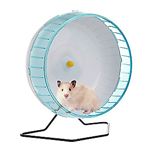 Hamster Wheel 8” Pet Comfort Exercise Wheel Large and Easy Attach to Wire Cage for Hamsters Gerbils Chinchillas Hedgehogs Mice and Other Small Animals - Premium PP Material Blue