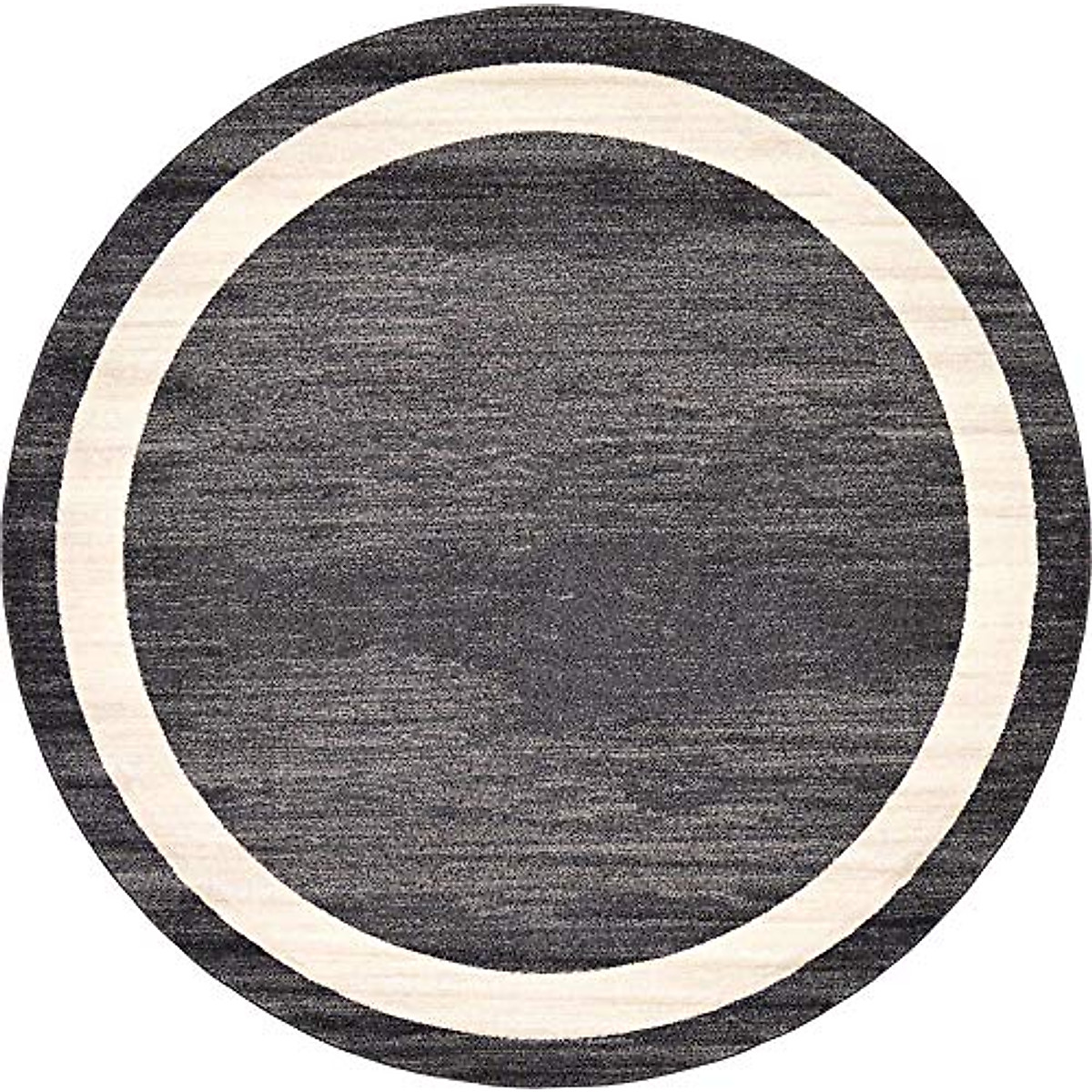 Unique Loom Del Mar Collection Area Rug - Maria (7' 10" Round, Black/ Ivory)