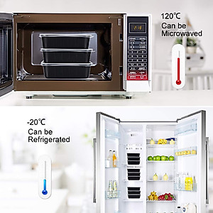 OTOR Bento box Meal Prep Containers with Clear Airtight Lids 17oz Lunch Boxes Deli Container take away food storage Two-color process 25 Sets