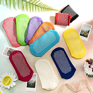 SATINIOR 13 Pairs Non Slip Socks Yoga Pilates Ballet Barre Socks Sticky Grippers Socks for Women Elderly Barefoot Home Hospital Nursing