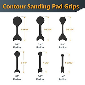 POWERTEC 71441 Flexible Contour Sanding Grips Set w/ 3 Flexible Foam Pads and 6 Profile Grips for Sanding Convex and Concave Profiles