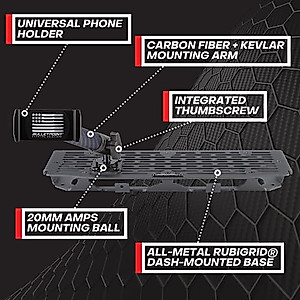 Bulletpoint RubiGrid Metal Dash Mount Phone Holder & Action Camera Mount Compatible with 2021-2024 Ford F-150 and Ford Raptor
