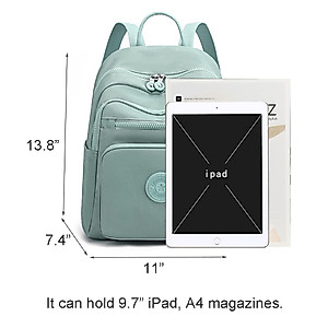 Momoty Small Nylon Backpack Purse for Women Casual Daypack Mini Travel Bag Shoulder Bag for Work with Tablet Compartment