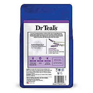 Dr Teal's Pure Epsom Salt, Soothe & Sleep with Lavender, 3 lb (Pack of 4) (Packaging May Vary)