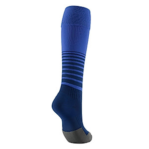 Pauboland Kid Boy's and Girl's 1-Pack Blue Cushioned Anti Blister Knee High Athletic Soccer Football Baseball Socks, M(1.5Y-4Y)