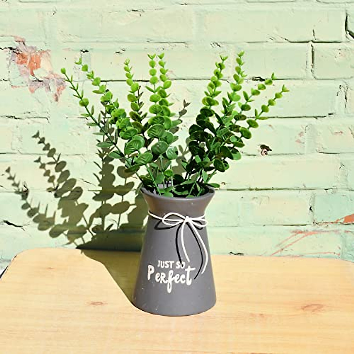 Mandy's 12pcs Green Artificial Eucalyptus Leaves with Individual Stem for Flower Bouquet Centerpiece Home Wedding Decorations