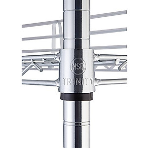 TRINITY EcoStorage Heavy Duty 4-Tier Adjustable Wire Shelving with Wheels and Backstands for Kitchen Organization, Garage Shelf Rack, NSF Certified, W D x 77” H, 48 by 18 by 72", Chrome