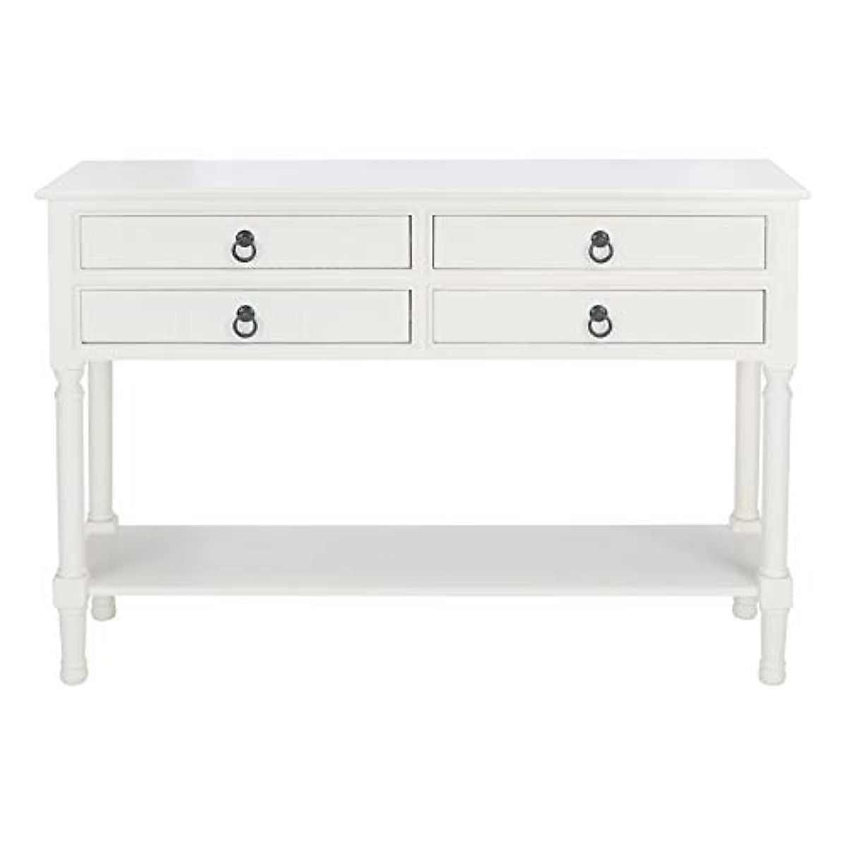 Safavieh Home Collection Haines White 4-Drawer Bottom Shelf Console Table