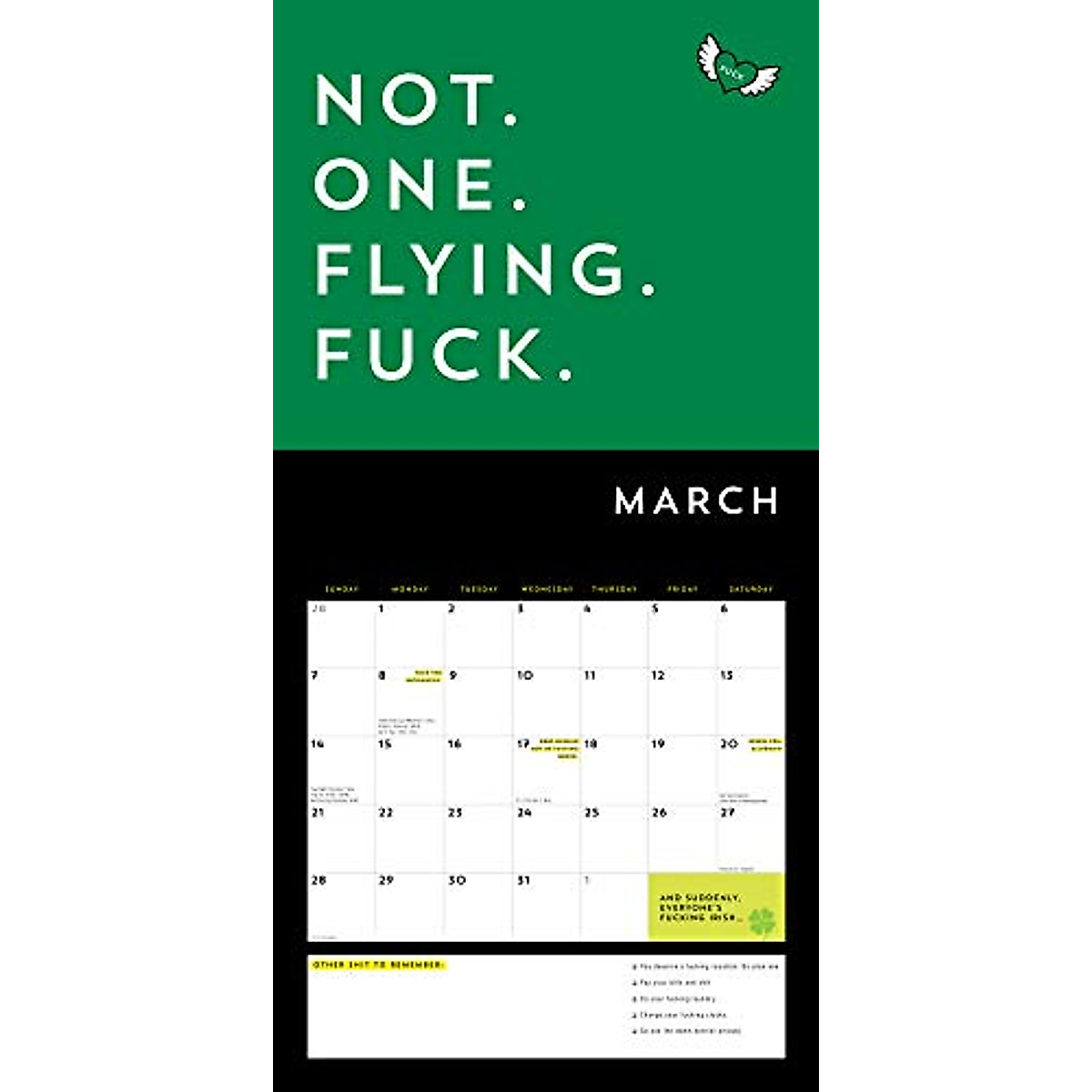 A F*cking 2021 Calendar: Get Your Sh*t Together This Year - Includes Stickers! (Funny Monthly Calendar, White Elephant Gag Gift for Adults)