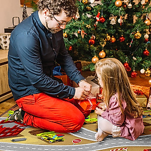 Kids Construction Site Play Rug Non-Slip Construction Vehicles Play Mat for Driving Toy Cars Daycare Nursery Preschool Playroom Kids Car Activity Carpet (Construction Play Rug, 39X59 inches)