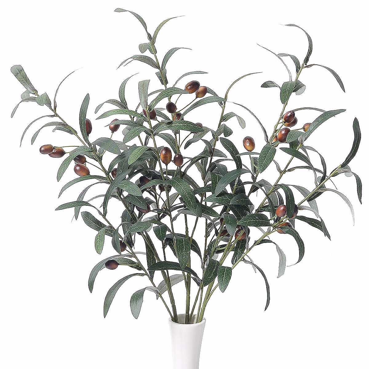 SzJias Olive Branches for Vases Artificial Olive Branches Faux Tree Branches Stems for Vase (3 Branches, 28.7 inch/Each)