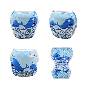 ALVABABY Swim Diapers 2pcs Reusable Adjustable & Washalbe for Boys & Girls 0-2 Years Baby Boy DYK13-14
