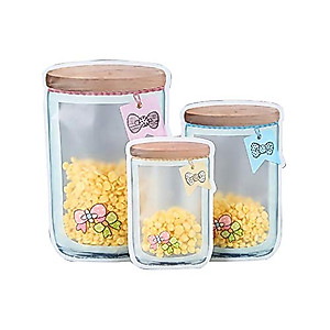 Enkrio 20 Pieces Reusable Mason Jar Zipper Bags, Refrigerator Organizer Stand-up Airtight Seal Saver Bags for Seeds Candy Biscuits Spices (20Large)