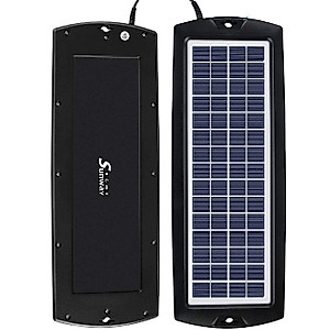 Sunway Solar Car Battery Trickle Charger & Maintainer 12V Solar Panel Power Kit Portable Backup for Car Automotive RV Marine Boat Motorcycle Truck Trailer Tractor Powersports Snowmobile Farm Equipment