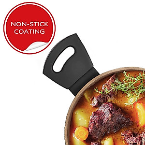 Russell Hobbs RH01670BEU Opulence 24 cm Stockpot - Non-Stick Casserole Pot with Tempered Glass Lid, Induction Hob Suitable, Forged Aluminium Cookware, Dishwasher Safe, Metal Utensil Safe, Gold