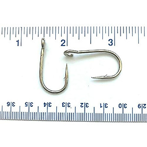 100 Gerry's Tackle 9171 6X Strong Nickel Plated Open Eye Siwash Hooks Size 1