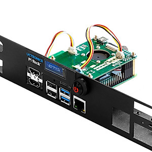 UCTRONICS Ultimate Rack for Raspberry Pi 4, 19" 1U Rackmount with All IO on One Side, OLED Display, Power Switch, and Cooling Fan