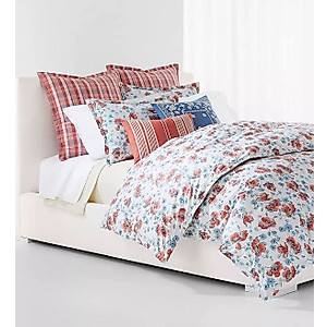 Lauren Ralph Lauren Kylah Blue Red Floral King 3 pc Duvet Cover Set Shams