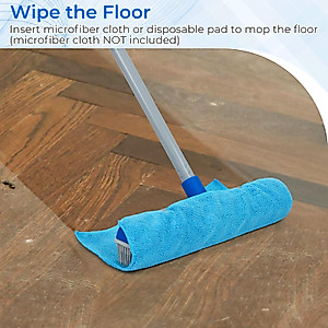 Hair Removal Broom for Fur Remover Pet Hair Rubber Broom Carpet Rake Silicone Floor Brushes with Squeegee-Blue