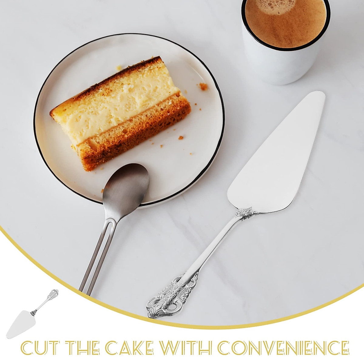 Kichvoe Pie Server Spatula: Stainless Steel Cake Cutter Vintage Dessert Slicer For Celebration Party Wedding Home