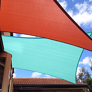 TANG Sunshades Depot 8' x 12' Solid Turquoise Sun Shade Sail Rectangle Permeable Canopy Customize Commercial Standard