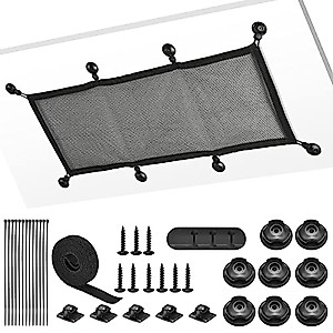 Cable Management Net Under Desk Kit, ZZM Privacy Mesh Cable Manager Flexible Under Desk Wire Net Large Capacity Cord Organizer Net for Office,Standing Desk, Home, 26 X 10 Inches (1 Pack)