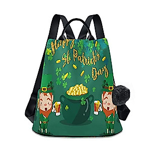 ALAZA Happy Saint Patrick's Day Clover Leaf Women Backpack Anti-theft Handbag Purse Travel Bag Fashion Shoulder Bags