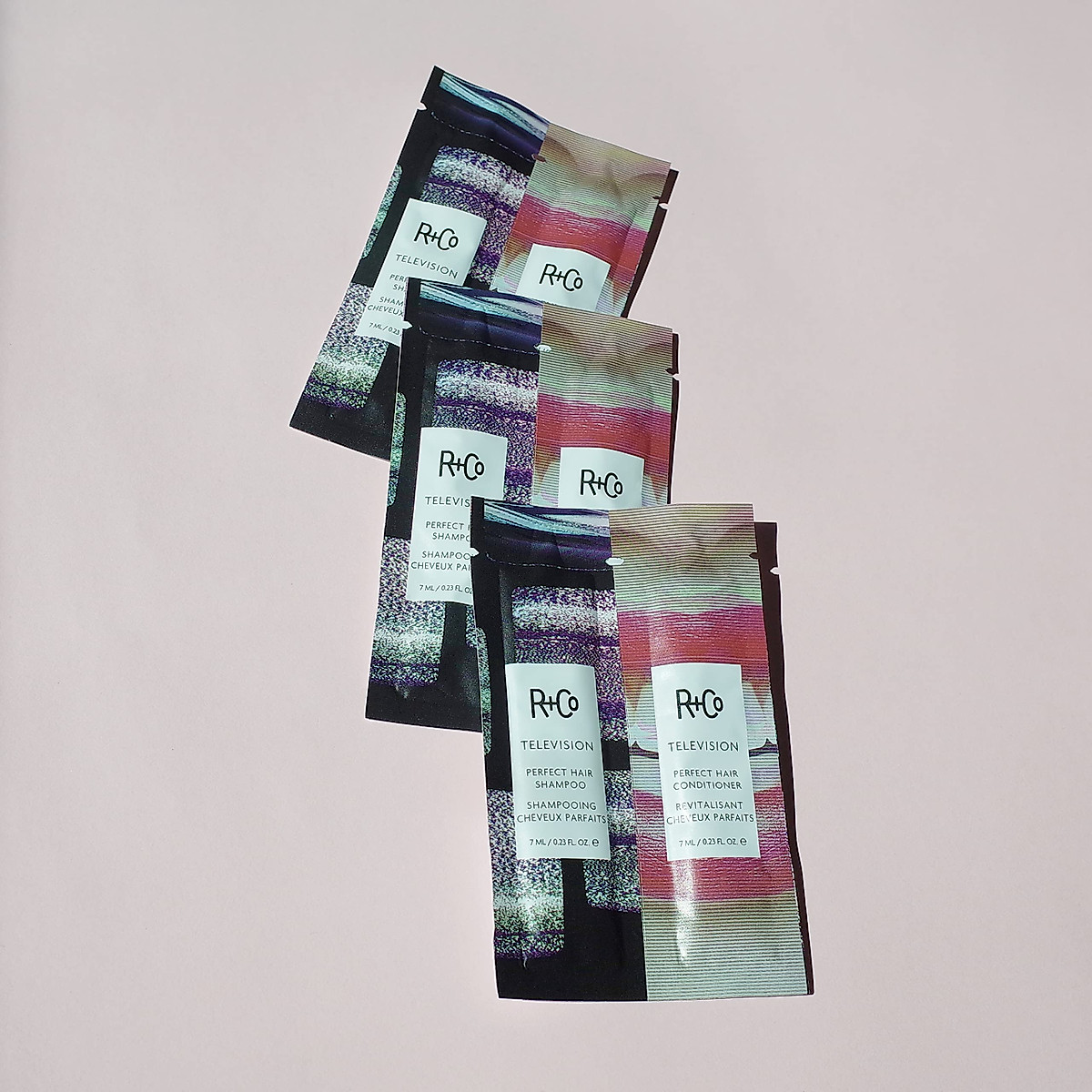 R+Co Television Perfect Shampoo/Conditioner Tandem Packette | Body + Shine + Smoothing for All Hair Types | Vegan + Cruelty-Free | .46 ml