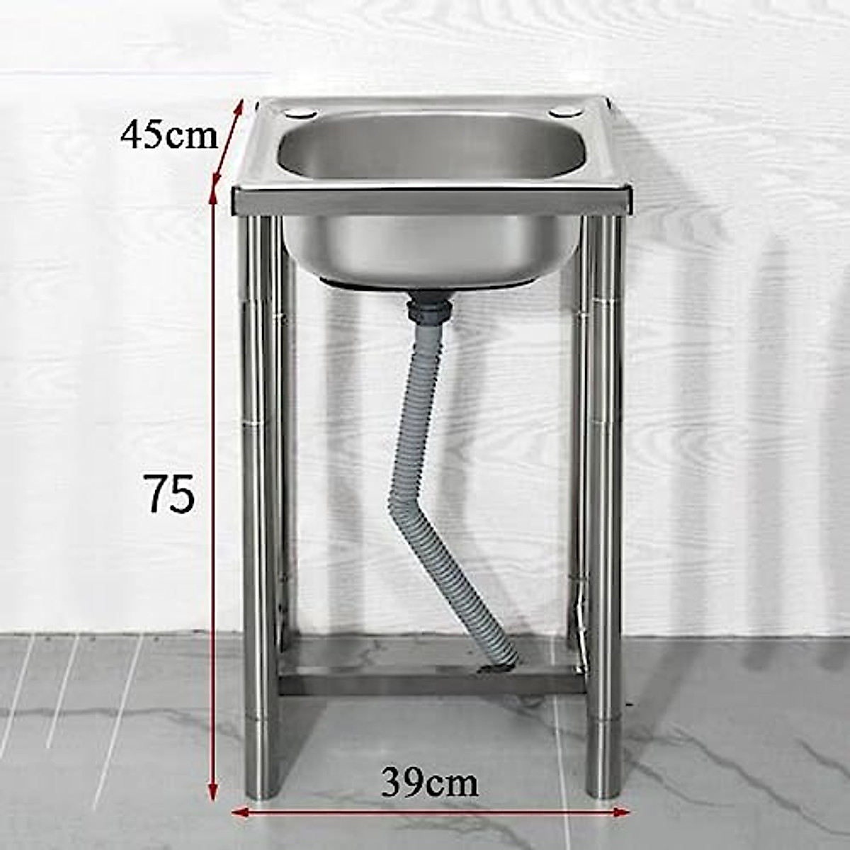 Household Commercial Sink With Stand Washbasin Washbasin, Can Be Used For Balcony Washbasin (Size : 39 * 45 * 75cm)