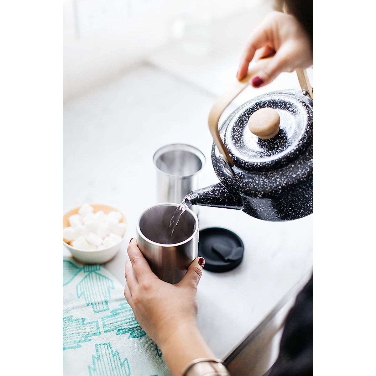 PRESSE by Bobble French Coffee Press And Insulated Stainless Steel Travel Tumbler for On-The-Go Brewing - 13 oz (Stainless Steel)