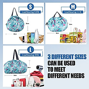 FuKuEn Foldable Shopping Bags Waterproof Shopping Bags Reusable 3 Pieces Portable Grocery Bags With Handles Large Capacity Travel Duffel Bags for Daily Commuting Picnic Gym Different Size