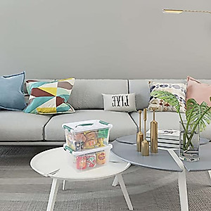 Anbers 5.5 Quart Clear Plastic Box with Lid, 4 Packs Latch Storage Bin