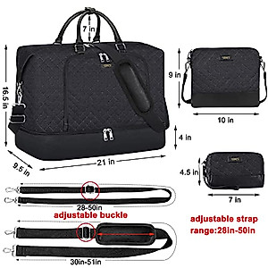 Travel Weekender Bag for Women Overnight Bag with Shoe Compartment Oversized Travel Duffel Bag Carry On Tote with Trolley Sleeve 21" for Weekend Travel Business Trip
