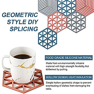 Silicone Trivets Mats for Dishes and Pots, Trivets Hot Pads for Table Countertops, Heat Resistant Trivets, Kitchen Pot Mat Table Decor trivets Pads for Bowl Dish Cooking Dining Set, (3 PCS, Grey)