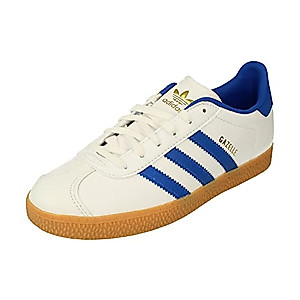 adidas Originals Gazelle Junior Trainers Sneakers (UK 3 US 3.5 EU 35 1/2, White Blue Gum HP5375)