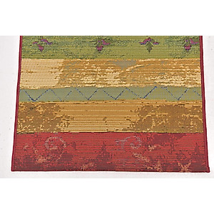 Unique Loom Outdoor Modern Collection Area Rug - Traditional (2' 2" x 3' 1" Rectangle, Multi/ Gold)