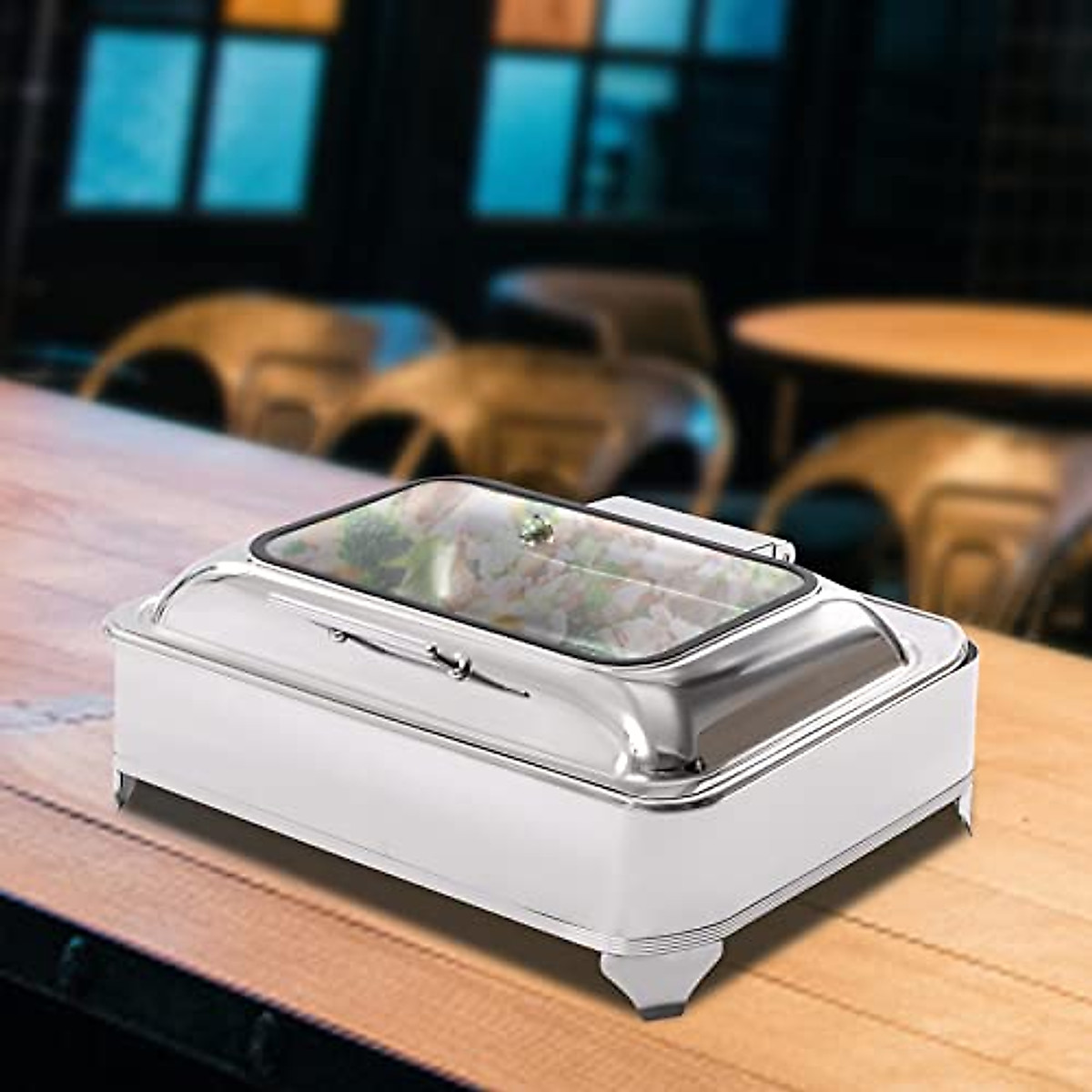 Acesunny Food Warmers for Parties Buffets Electric, Stainless Steel Buffet Server and Warming Tray, 9L, Chafing Dish Buffet Set - Adjustable Temperature + Hot Plate Electricgn 1/2