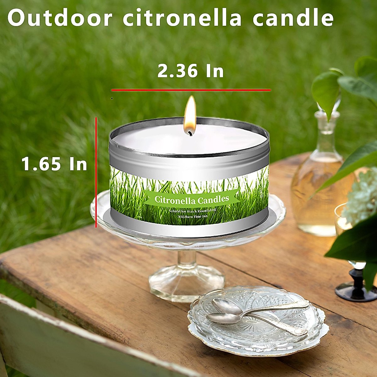 Gadojuewo 3 Pack 3.1OZ Citronella Candles Outdoor and Indoor,49 Hours Soy Wax Candle in Medium Bucket for Patio Ledge Garden Yard Beach
