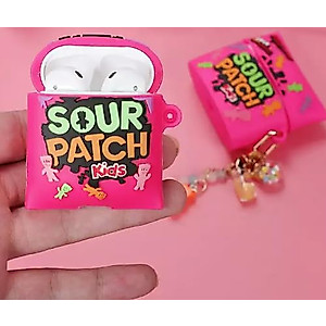 Sweet Body Pink Candy AirPod Case 3D Cartoon Funny Kawaii, Shockproof Protective Soft Silicone Case Skin Designed with Trendy Candy Keychain for AirPods 1&2, AirPods 3, and AirPods Pro (Airpods 3)