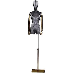 Mannequin Display Stand Mannequin Torso Body Head Dress Form with Flexible Arms Manikins Tailors Dummy Female