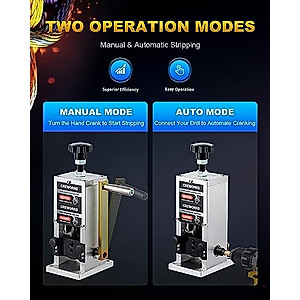 CREWORKS Manual Wire Stripper Machine, 0.06"-1" Wire Stripping Machine, Wire Stripping Tool for 1.5-25 mm Scrap Wire, 5 Channel Cable Stripper for Power Drill, Copper Wire Stripper for Leftover Cable